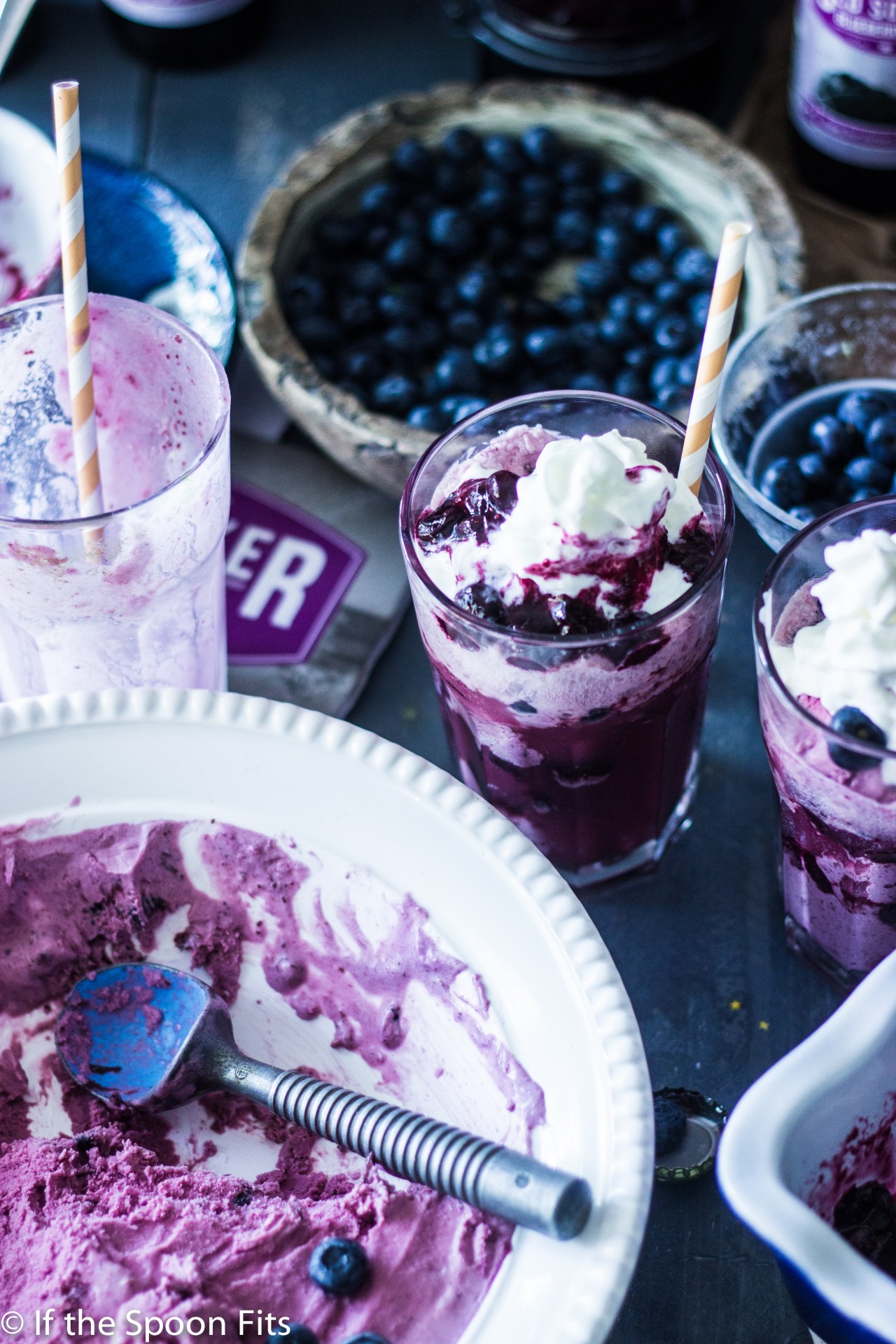Triple Blueberry Ice Cream Floats – if the spoon fits